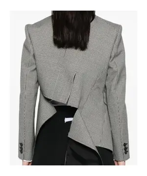 Comme Des Garçons Houndstooth Cut-out Jacket