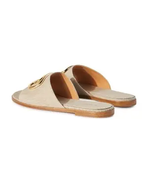 Off-White Logo-plaque Linen Slides