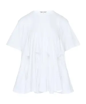 Comme Des Garçons Short-sleeved Pleated Top - White