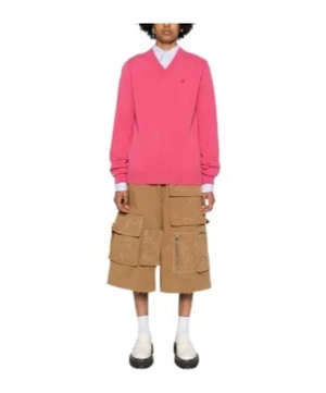 Play Comme Des Garcon Heart-patch Wool Jumper