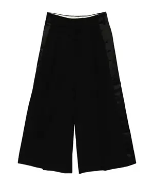 Comme Des Garçons Satin-panelled Pleated Trousers