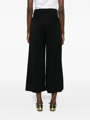 Comme Des Garçons Satin-panelled Pleated Trousers