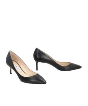 JIMMY CHOO Calfskin Mid-heel Pumps - Black