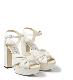 JIMMY CHOO Thick Square High Heel Sandals