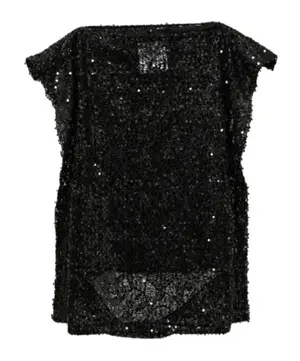 Junya Watanabe Sequin-embellished Boat Neck Top - Black