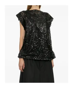 Junya Watanabe Sequin-embellished Boat Neck Top