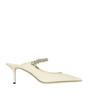 JIMMY CHOO Crystal-embellished Leather Mules