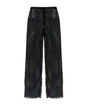 Cult Gaia Hollowed-out Drawstring Trousers - Black