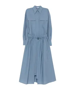 Brunello Cucinelli Belted Pocket-detail Midi Dress