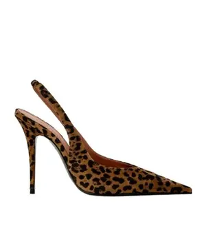 Amina Muaddi Leopard Print Wrap Pointed-toe High Heels