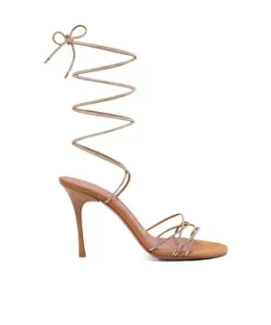 Amina Muaddi Crystal-embellished Tie-up Sandals