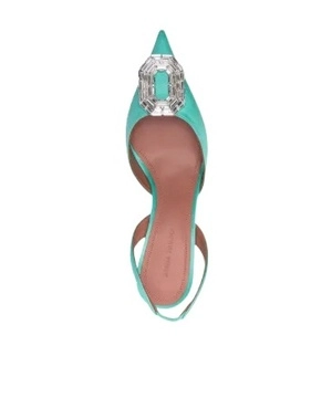 Amina Muaddi Satin Crystal-embellished Pumps