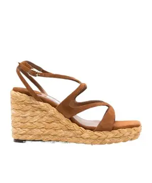 JIMMY CHOO Woven Wedge Platform Sandals