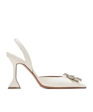 Amina Muaddi Crystal-embellished Ankle-wrap Heels
