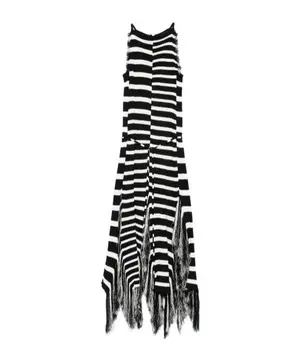 Proenza Schouler Extra-long Striped Dress - Black