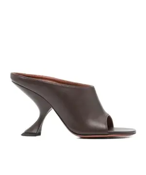 Amina Muaddi Leather Open-toe Mules