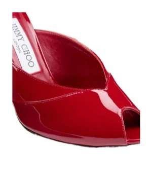 JIMMY CHOO Patent Leather Open-toe Mules