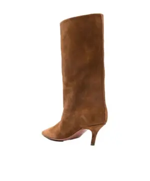 Amina Muaddi Pointed Mid-heel Knee-high Boots