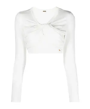 Cult Gaia Swirling Pleat Detail Cropped Top