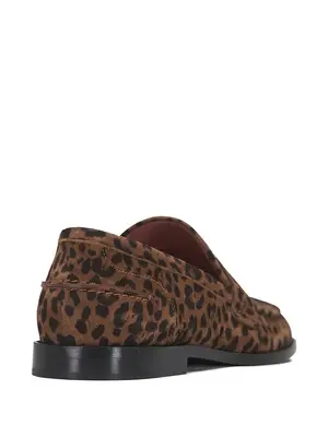Amina Muaddi Tilda Leopard-pattern Loafers