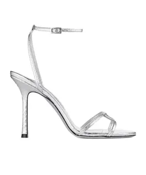 JIMMY CHOO Silver Thin Strap High-heel Sandals