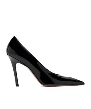 Amina Muaddi Christine Patent Pointed Pumps - Black