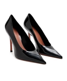 Amina Muaddi Christine Patent Pointed Pumps