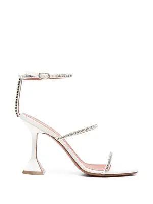 Amina Muaddi Gilda Crystal Sandals - White