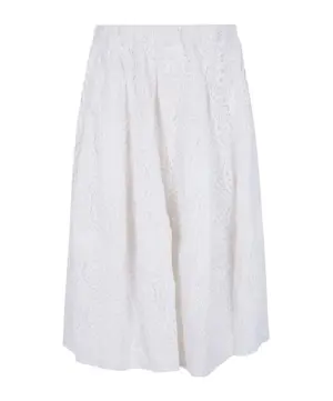 Comme Des Garçons Pleated Midi Skirt - White
