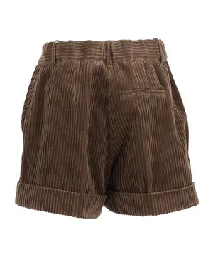 P.a.r.o.s.h Corduroy Shorts With Turn-up Hem