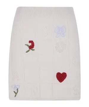 TWINSET Embroidery Mini Skirt - White