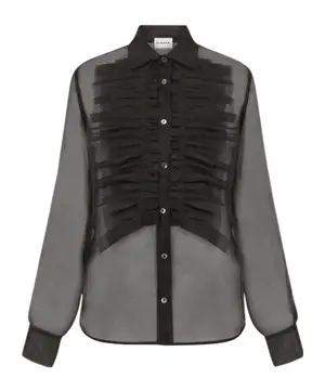 P.a.r.o.s.h Ruffle Shirt - Black