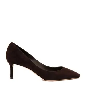JIMMY CHOO 85mm Pointed-toe Suede Pumps - Coffee