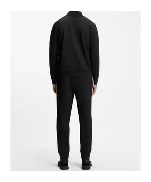 Hugo Boss Triangle-jacquard Zip-up Sweatshirt With Rubberised Logo