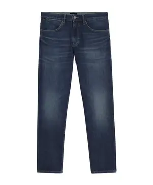 Hugo Boss Tapered-fit Jeans With Stretch Cotton And Contrast Stitching - Blue