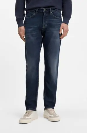 Hugo Boss Tapered-fit Jeans With Stretch Cotton And Contrast Stitching