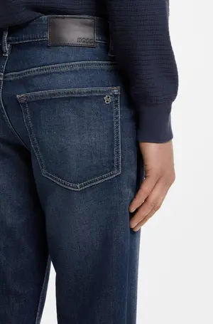 Hugo Boss Tapered-fit Jeans With Stretch Cotton And Contrast Stitching