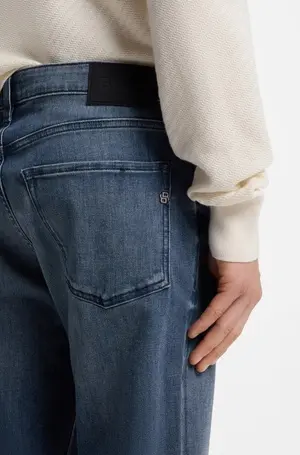 Hugo Boss Regular-fit Jeans In Stretch Denim