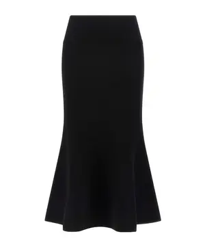 TWINSET Godet Midi Knit Skirt - Black