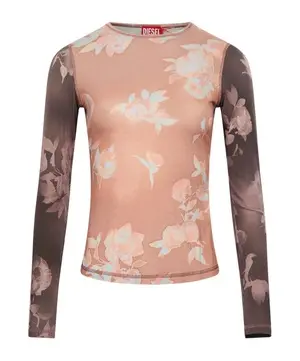 DIESEL® Floral Printed Long-sleeved Ribbed Top - No