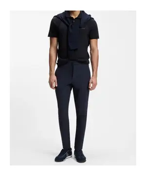 Hugo Boss Cotton-blend Knit Polo With Bodymapping Structure