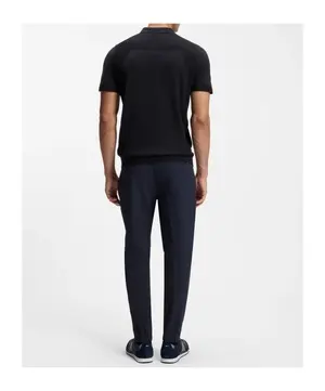 Hugo Boss Cotton-blend Knit Polo With Bodymapping Structure