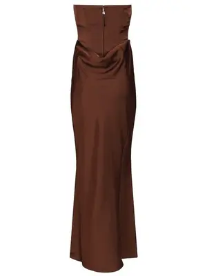 ROTATE BY BIRGER CHRISTENSEN Draped Strapless Maxi Dress