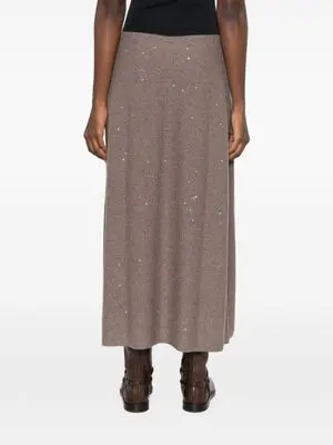 Antonelli Firenze Sequin-embellished Knit Midi Skirt