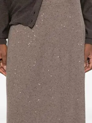 Antonelli Firenze Sequin-embellished Knit Midi Skirt