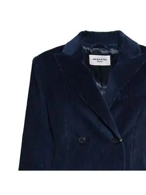 Max Mara Cotton Corduroy Velvet Blazer - Navy Blue