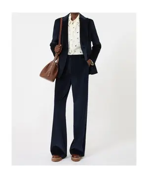 Max Mara Cotton Corduroy Velvet Blazer - Navy Blue