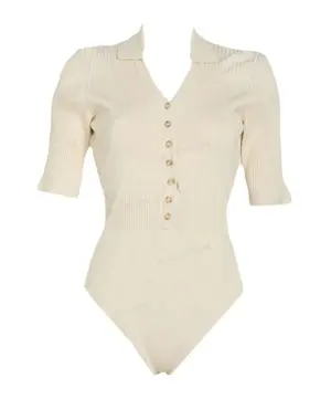 Jacquemus Solid Color Short Sleeve Bodysuit