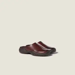 Miu Miu Leather Mules - Brown