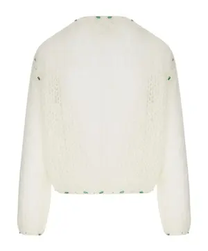 FORTE_FORTE Cropped Open-knit Cardigan
